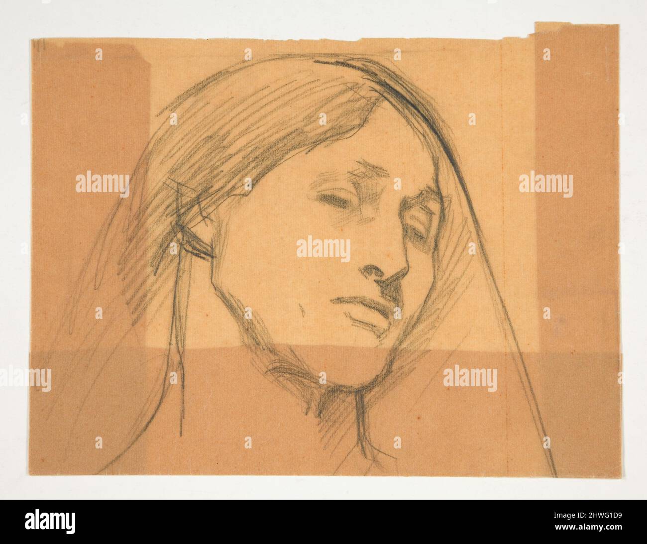 Study of a woman’s head. Artist: Edwin Austin Abbey, American, 1852 ...