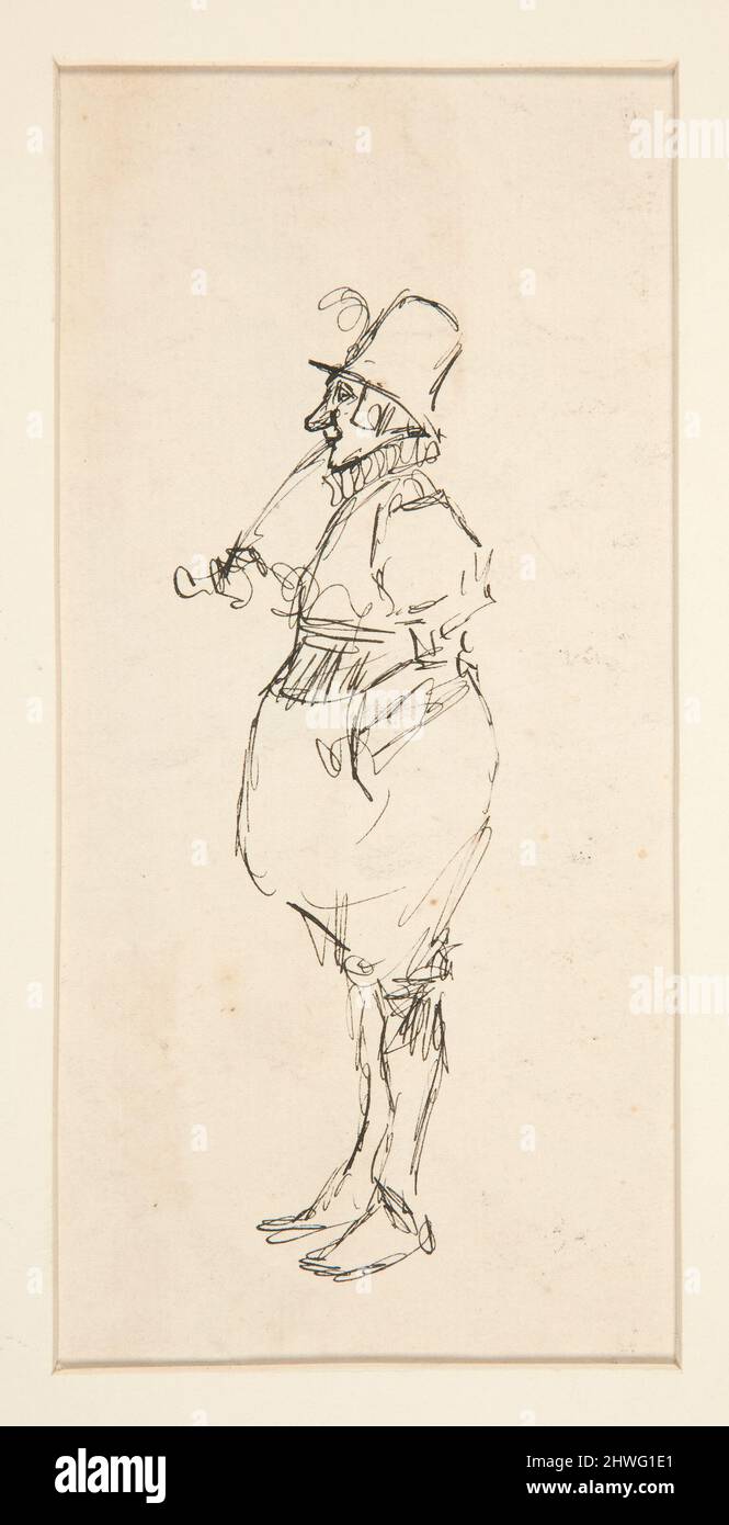 Cartoon of a man in pantaloons. Artist: Edwin Austin Abbey, American ...
