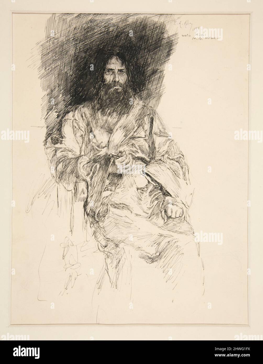 Study of a bearded man (Shakespeare). Artist: Edwin Austin Abbey ...