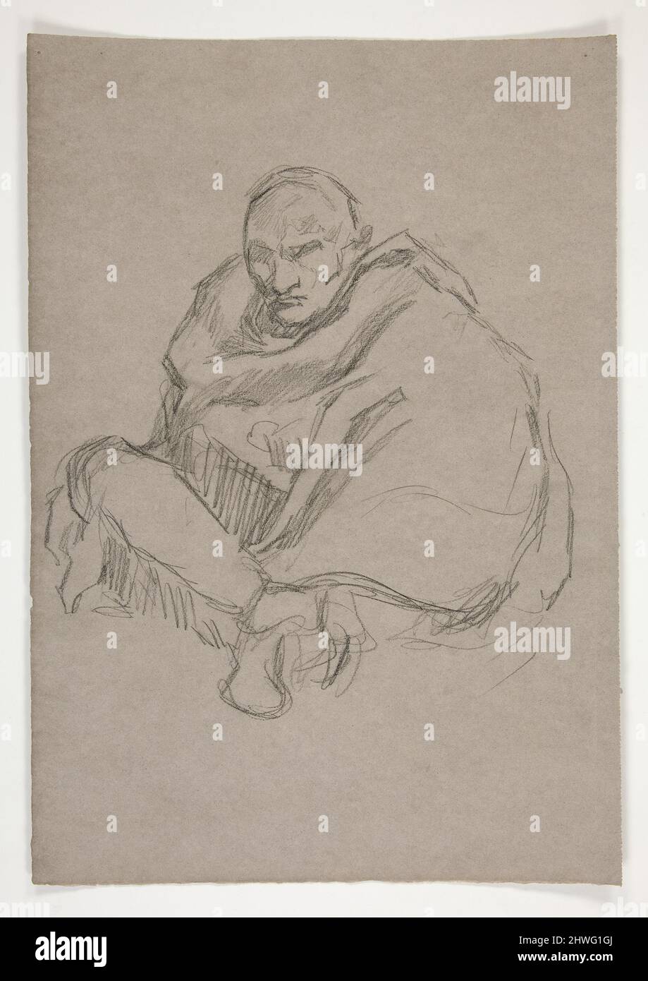 Figure study for “Penn’s Treaty,” mural for the state capitol building ...