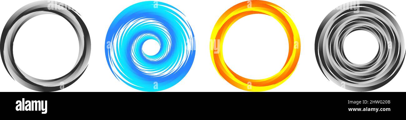 Spiral, swirl and twirl, whirl design element. Whirlpool, whirlwind ...