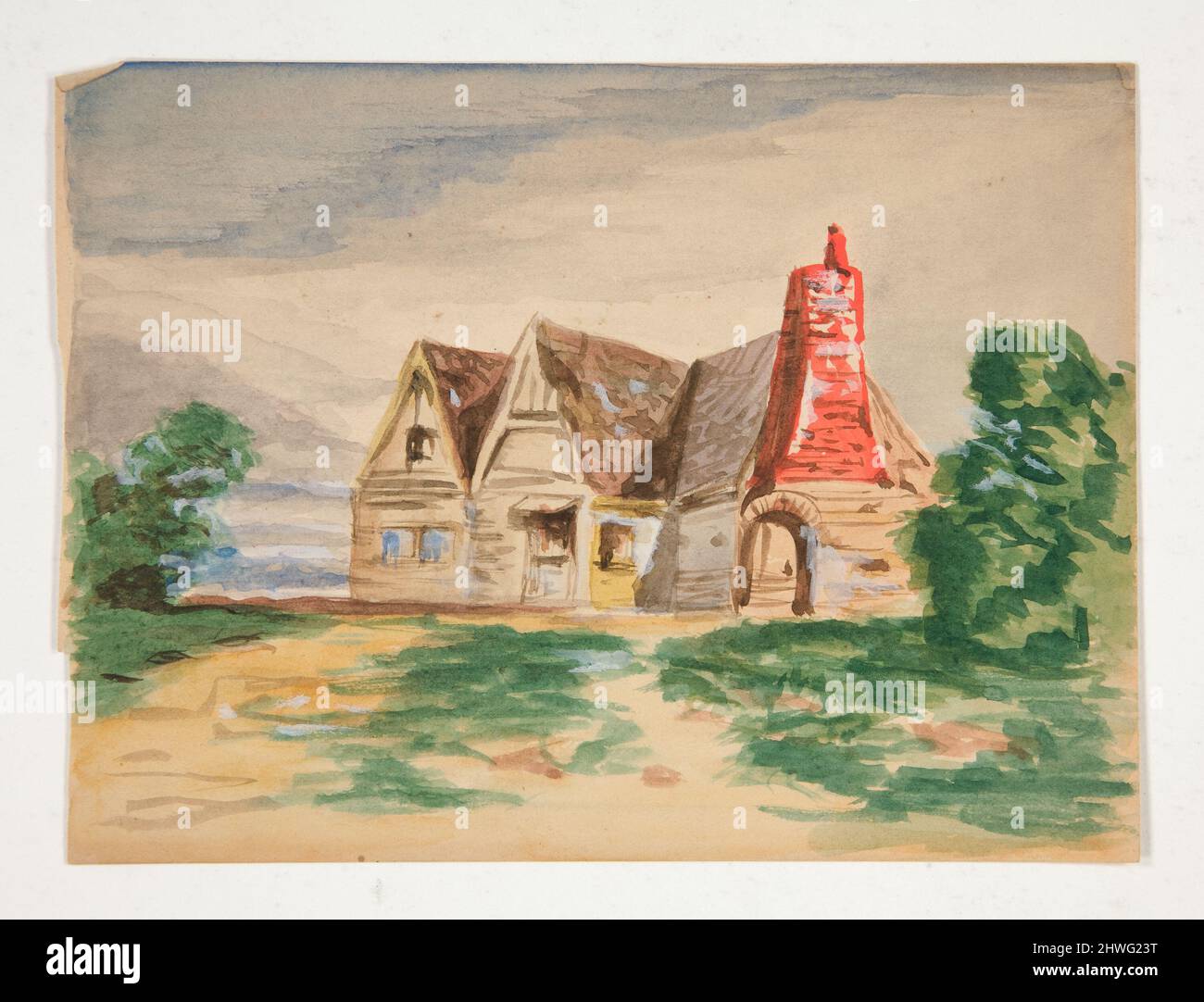 Sketch of a country cottage. Artist: Edwin Austin Abbey, American, 1852 ...
