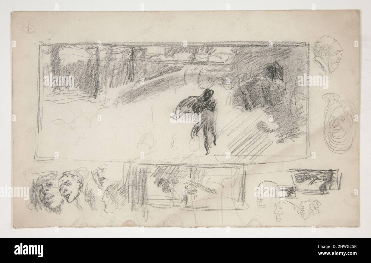Assorted sketches (recto); Sketch of a man in a cape (verso). Artist ...