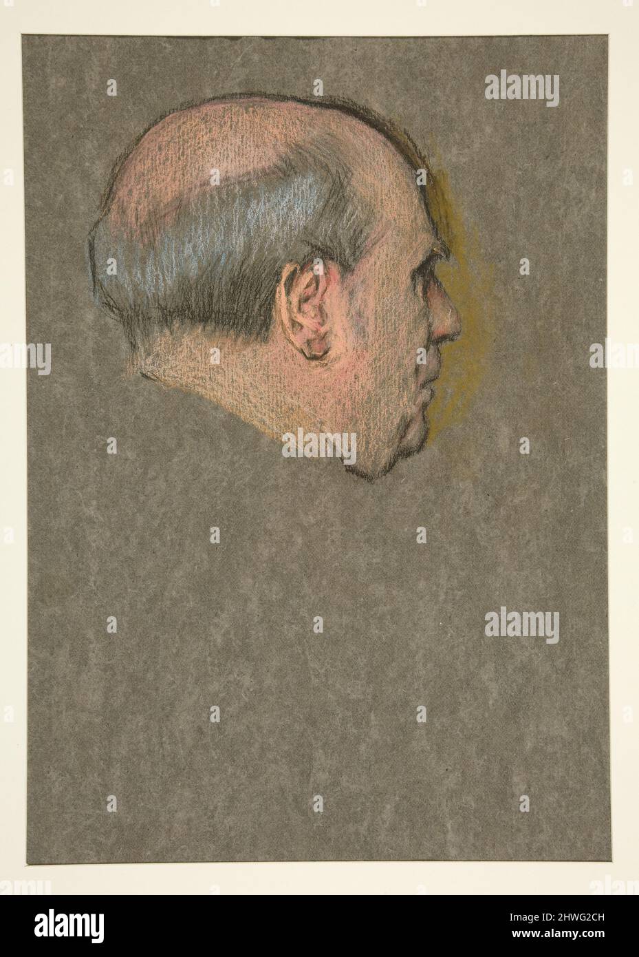 Study. Baldheaded man for Coronation of Edward VII. Artist: Edwin ...
