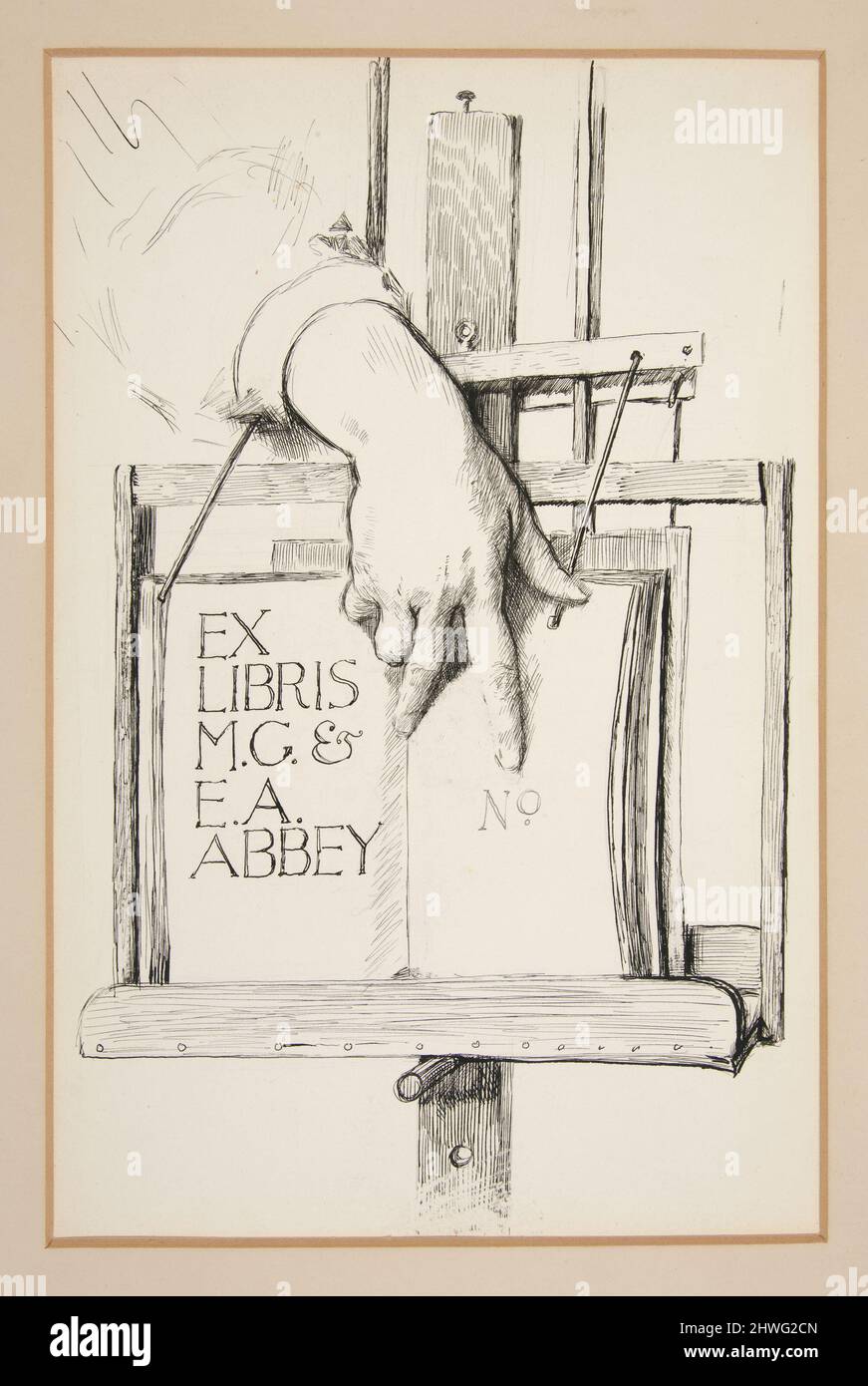 Sketch for Ex Libris: M.G. & E.A. Abbey. Artist: Edwin Austin Abbey ...