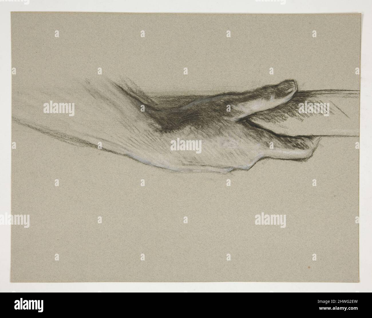 Sketch of one hand grasping a pole. Artist: Edwin Austin Abbey ...