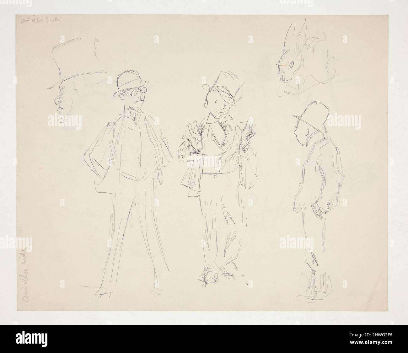 Sheet of sketches of figures. Artist: Edwin Austin Abbey, American ...