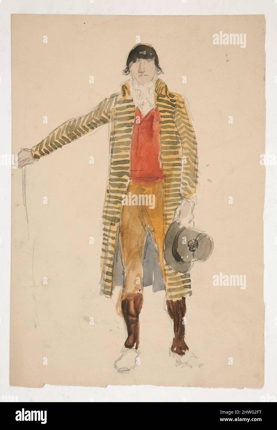 Sketch of a man - costume study for La Tosca(?). Artist: Edwin Austin ...