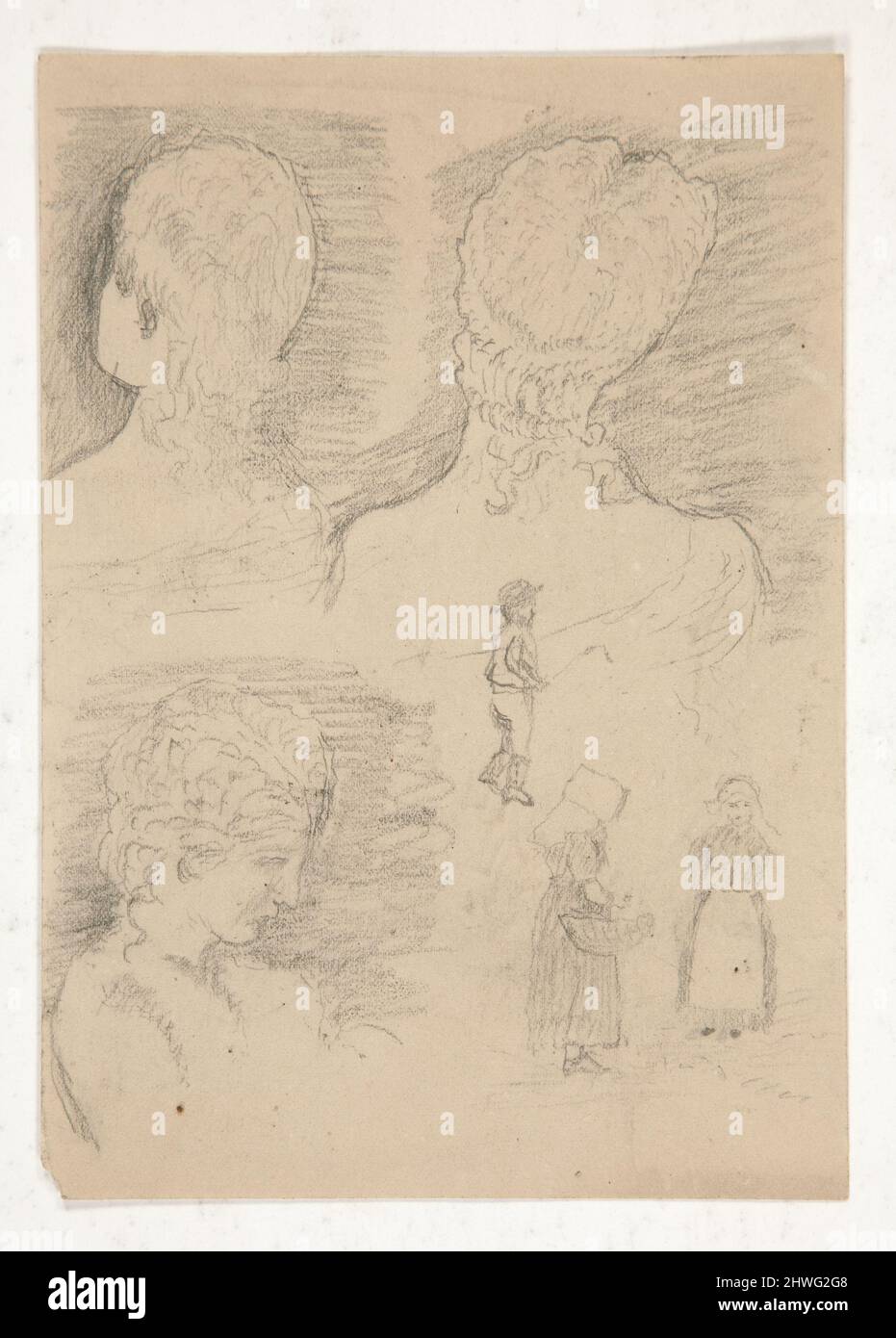Drawing of a sculpture bust. Artist: Edwin Austin Abbey, American, 1852 ...