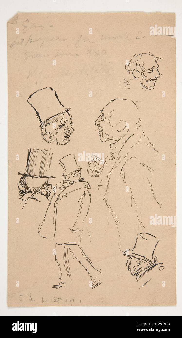 Sheet of sketches. Artist: Edwin Austin Abbey, American, 1852–1911, M.A ...