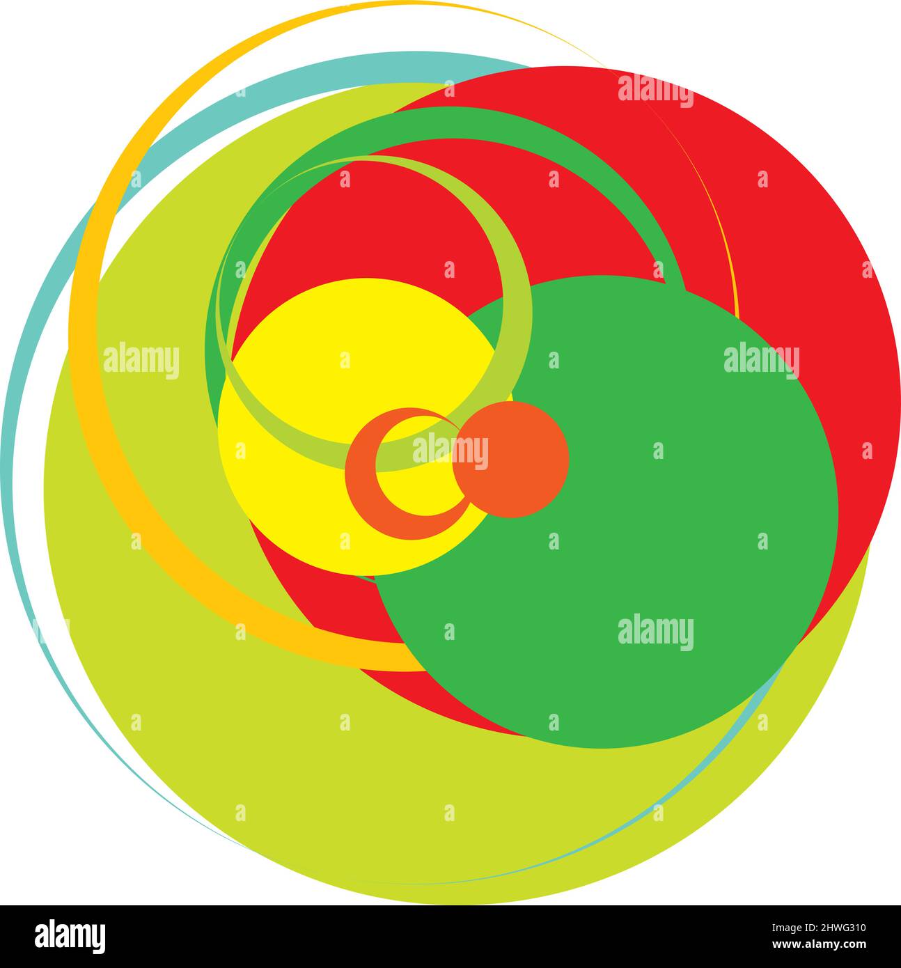 Abstract, artistic random, colorful concentric, radial, radiating ...