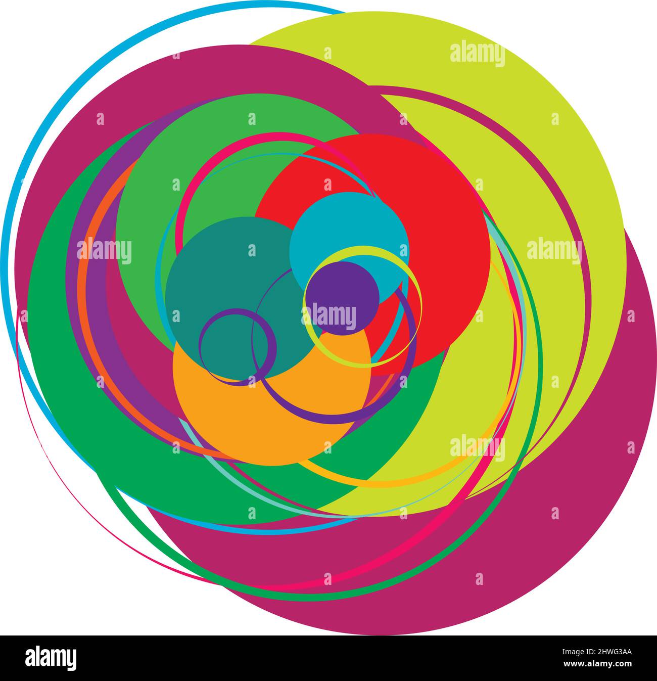 Abstract, artistic random, colorful concentric, radial, radiating ...