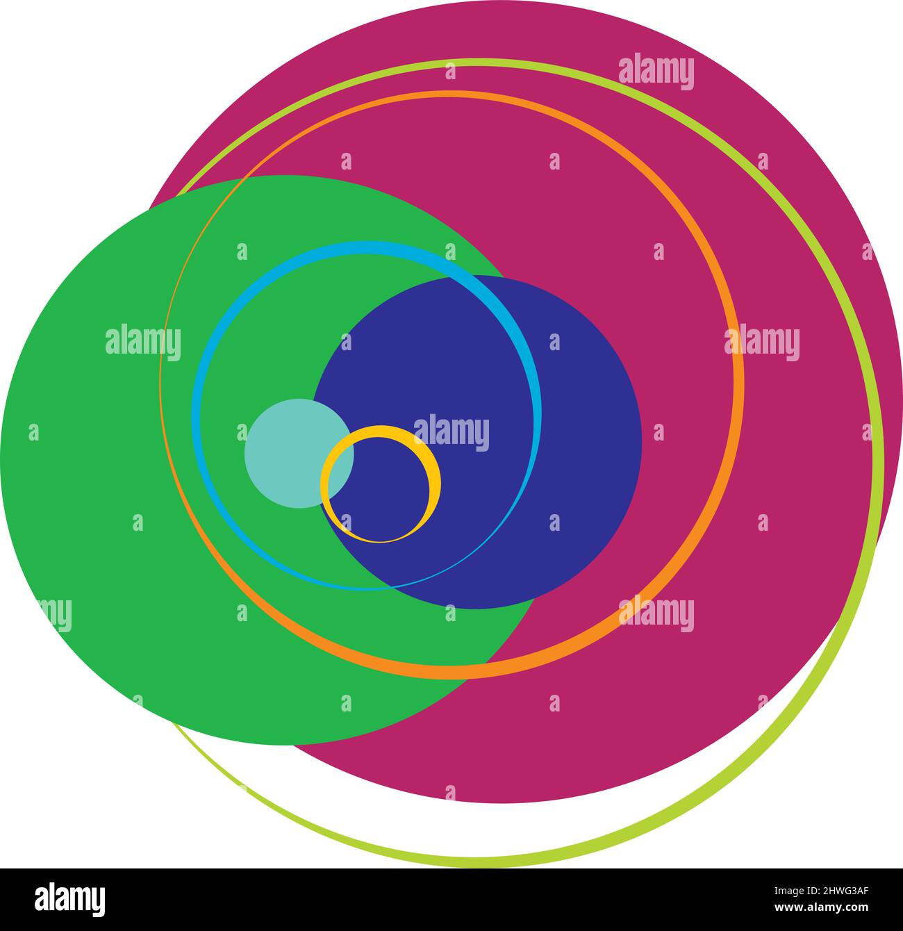 Abstract, artistic random, colorful concentric, radial, radiating ...