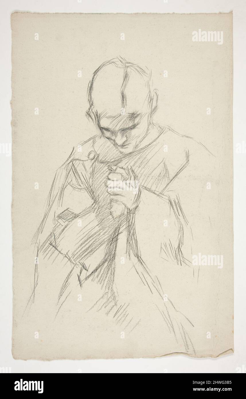 Robed figure, praying: study for The Quest of the Holy Grail mural ...