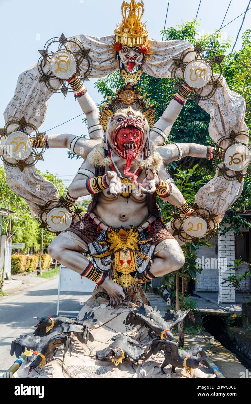 Ogoh-Ogoh, demon statue made for Ngrupuk parade conducted on the eve of ...