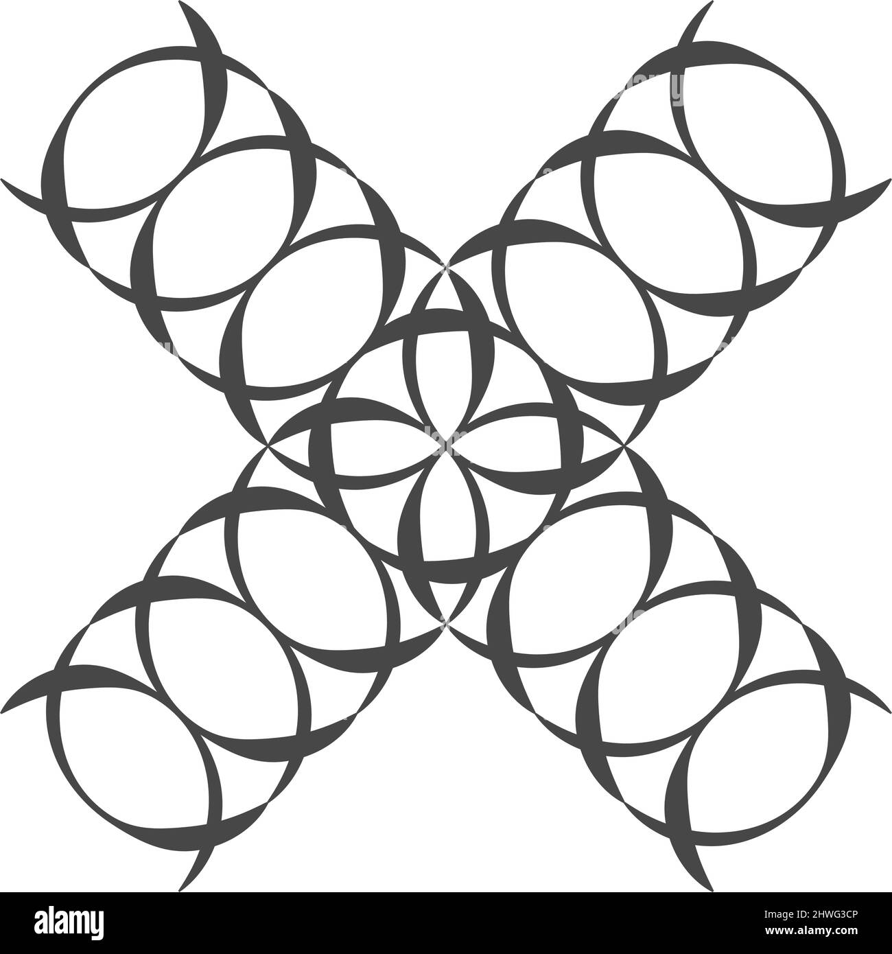 Abstract geometric black and white vector illustration - stock vector ...