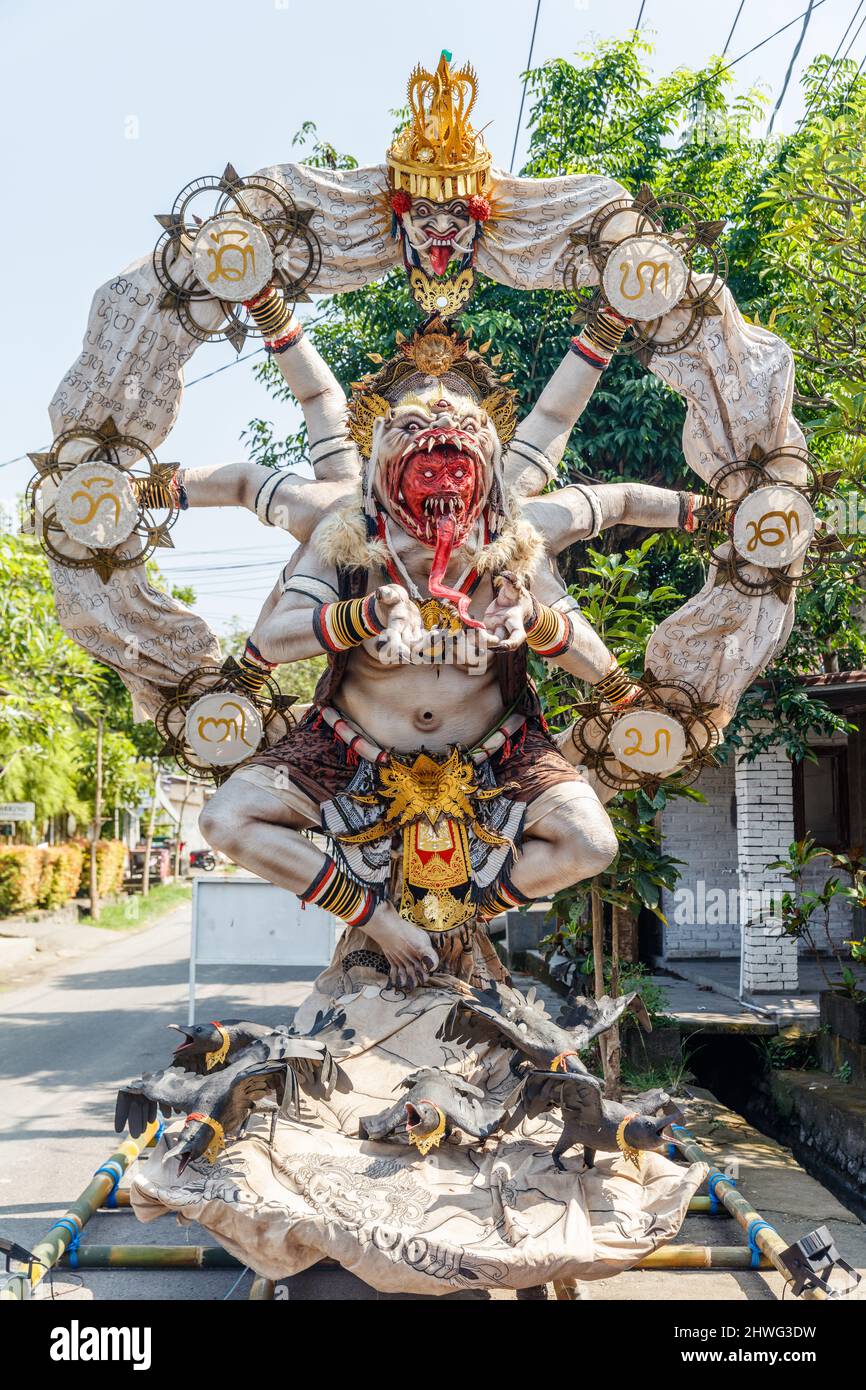 Ogoh-Ogoh, demon statue made for Ngrupuk parade conducted on the eve of ...