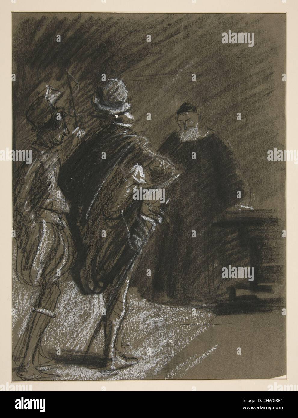 Three men, study for Taming of the Shrew (?). Artist: Edwin Austin ...