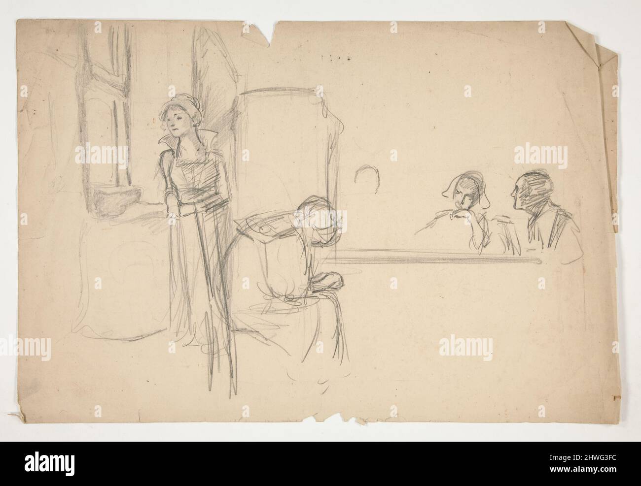 Study for “The Bible Reading,” from William Black’s Judith Shakespeare ...