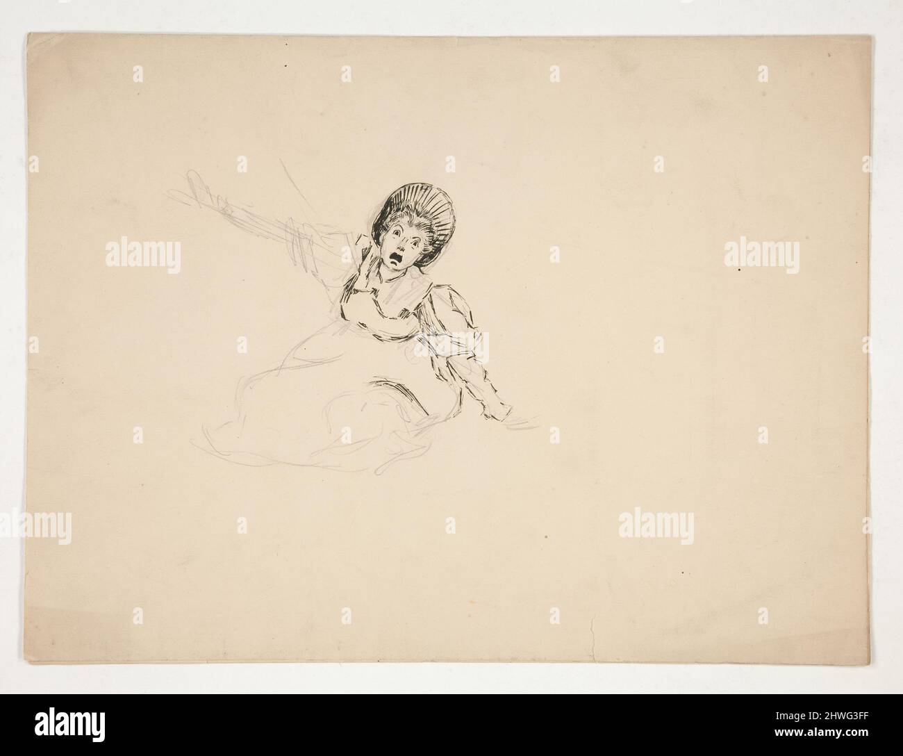 Screaming woman (study for .3439), sketch for The Lay of the Lobster ...