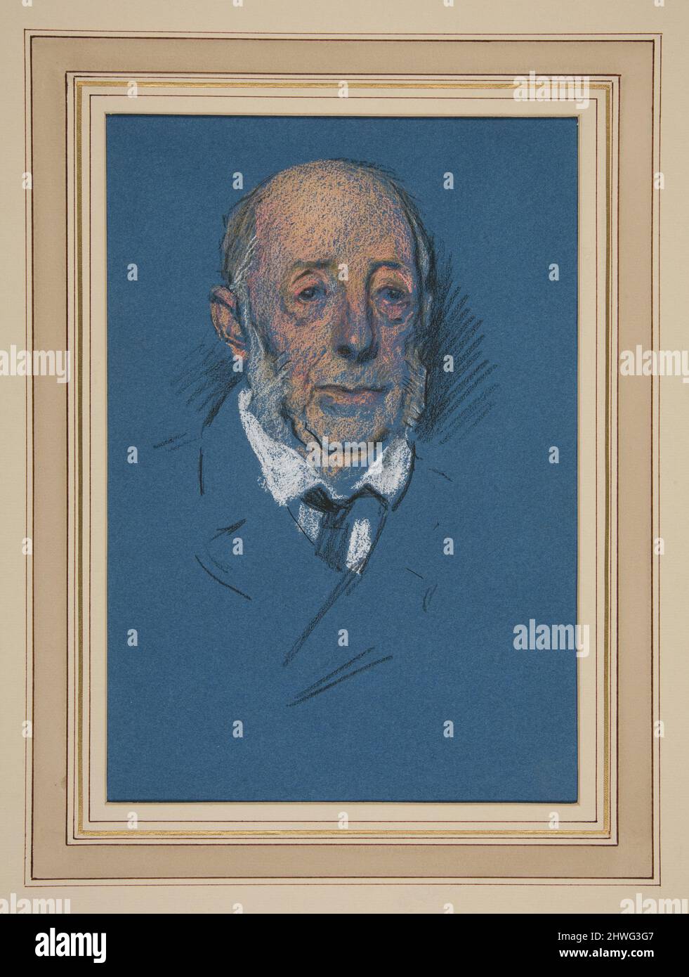 Study. Elderly man for coronation. Artist: Edwin Austin Abbey, American ...