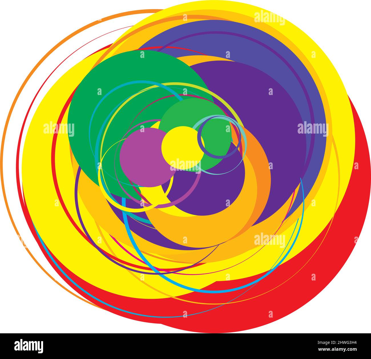 Abstract, artistic random, colorful concentric, radial, radiating ...