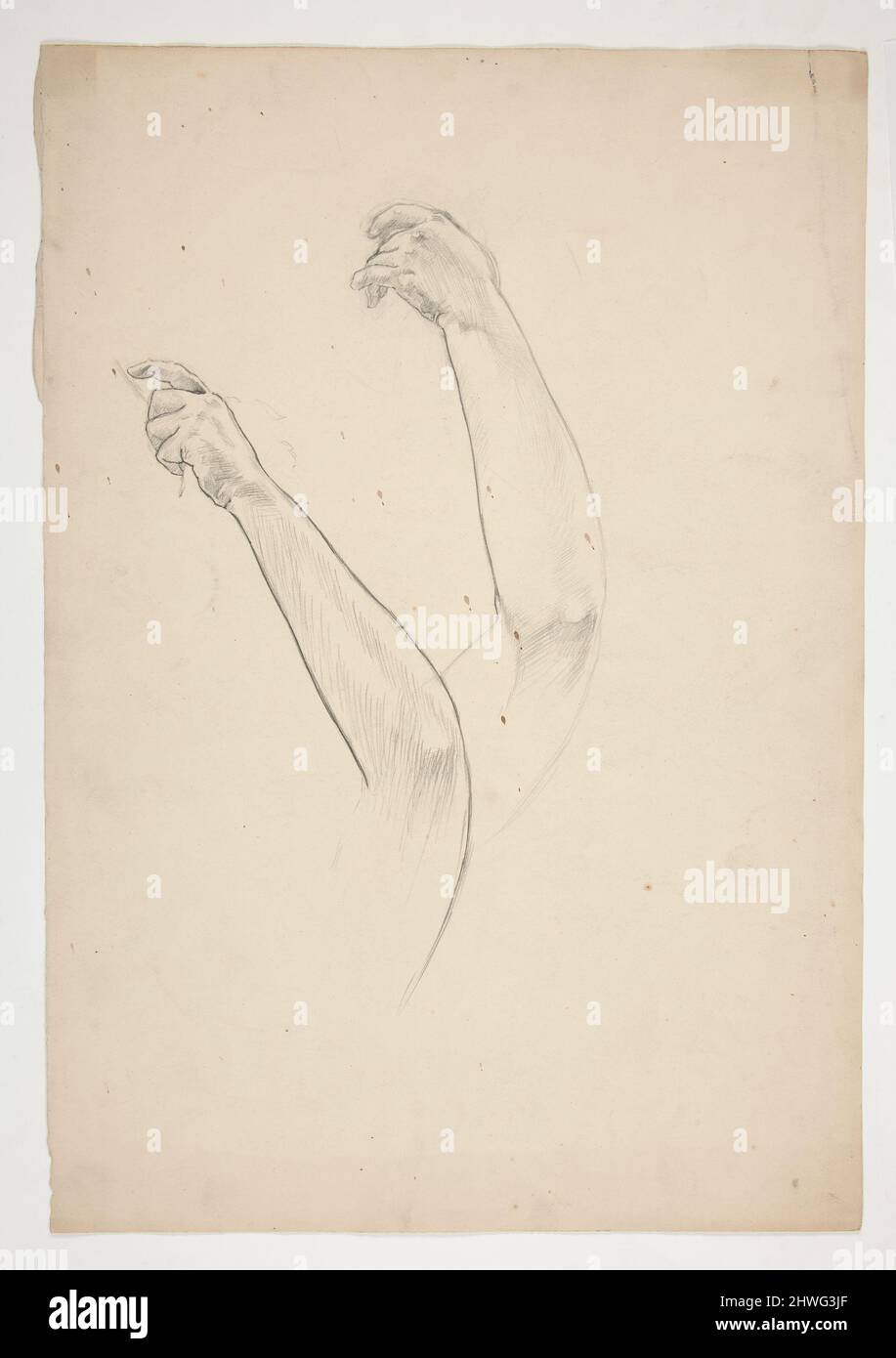 Sketch of two arms. Artist: Edwin Austin Abbey, American, 1852–1911, M.A. (HON.) 1897 Stock ...