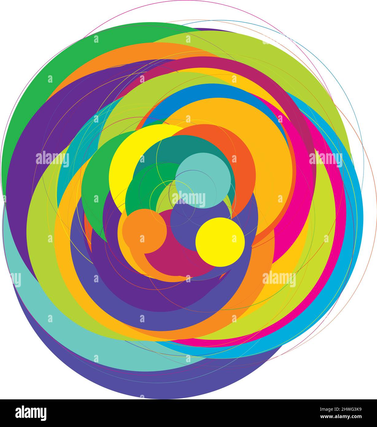 Abstract, artistic random, colorful concentric, radial, radiating ...