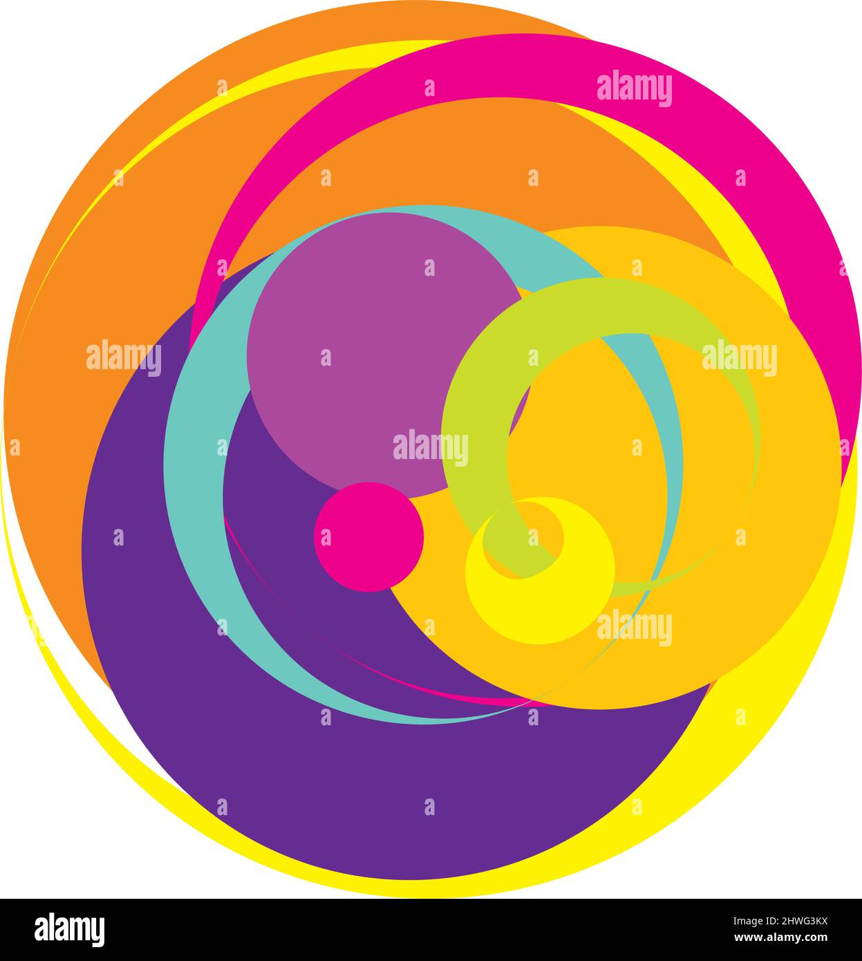 Abstract, artistic random, colorful concentric, radial, radiating ...