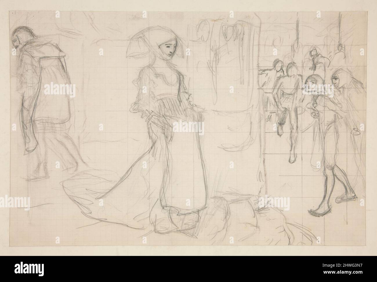 Composition study for the painting Faust and Margaret. Artist: Edwin ...