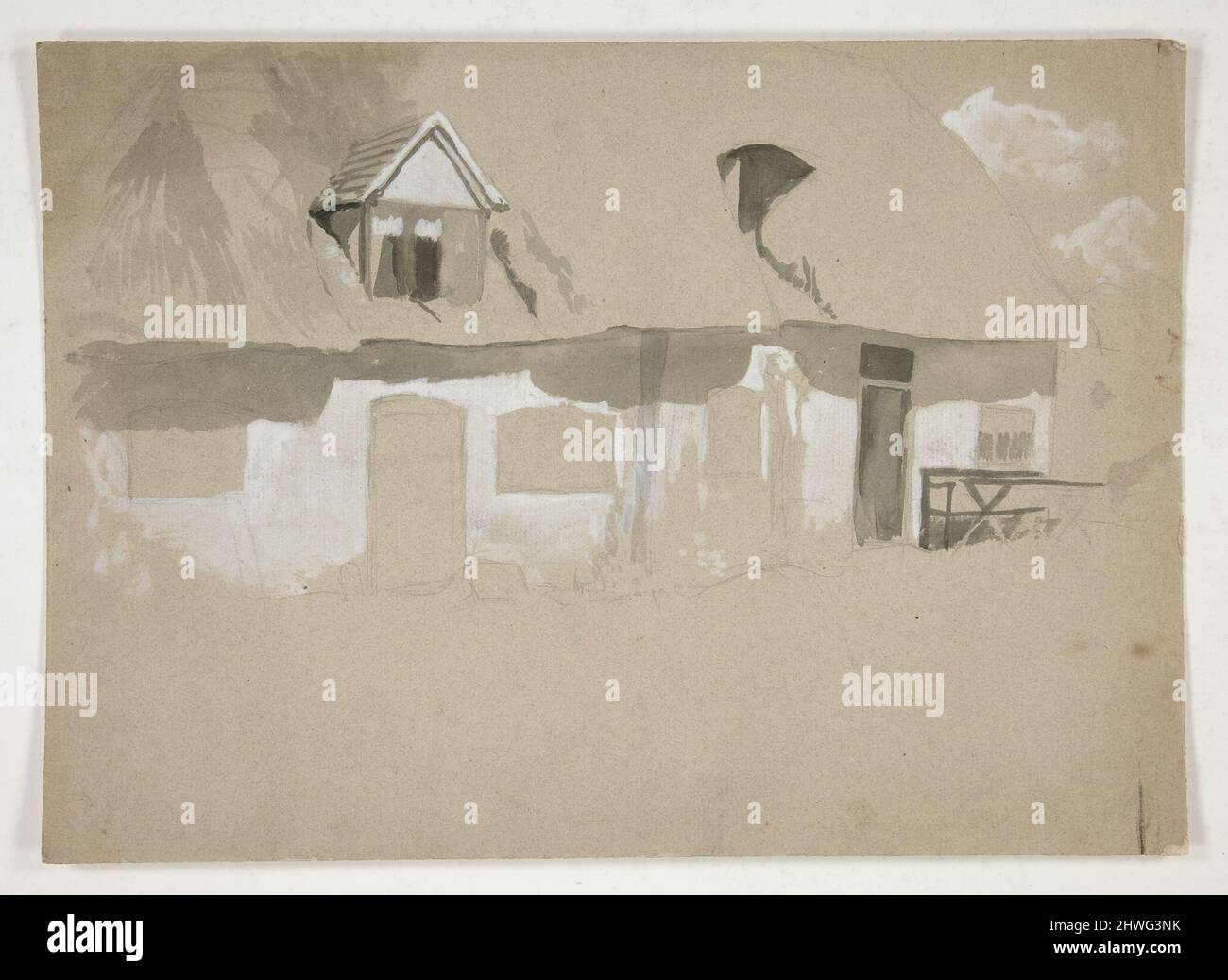 Sketch of exterior of a cottage. Artist: Edwin Austin Abbey, American ...