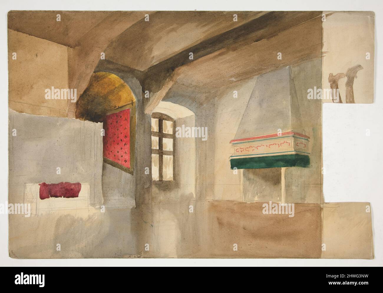 Study of an interior. Artist: Edwin Austin Abbey, American, 1852–1911 ...