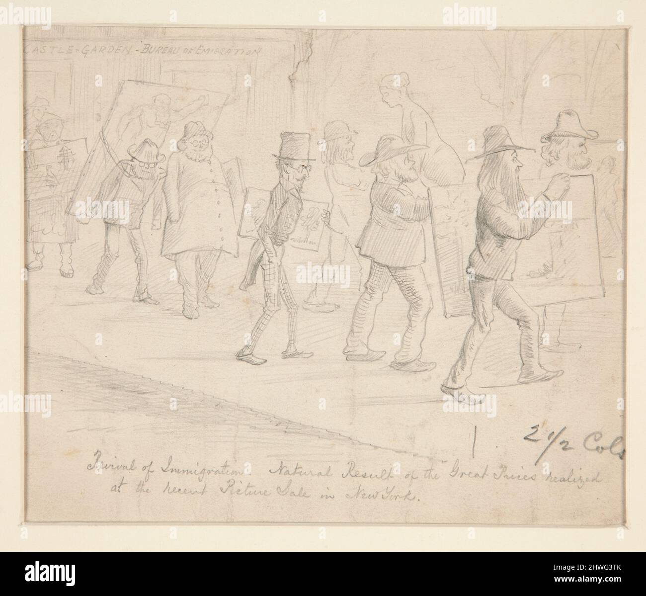 Cartoon for “Revival of Immigration”. Artist: Edwin Austin Abbey ...