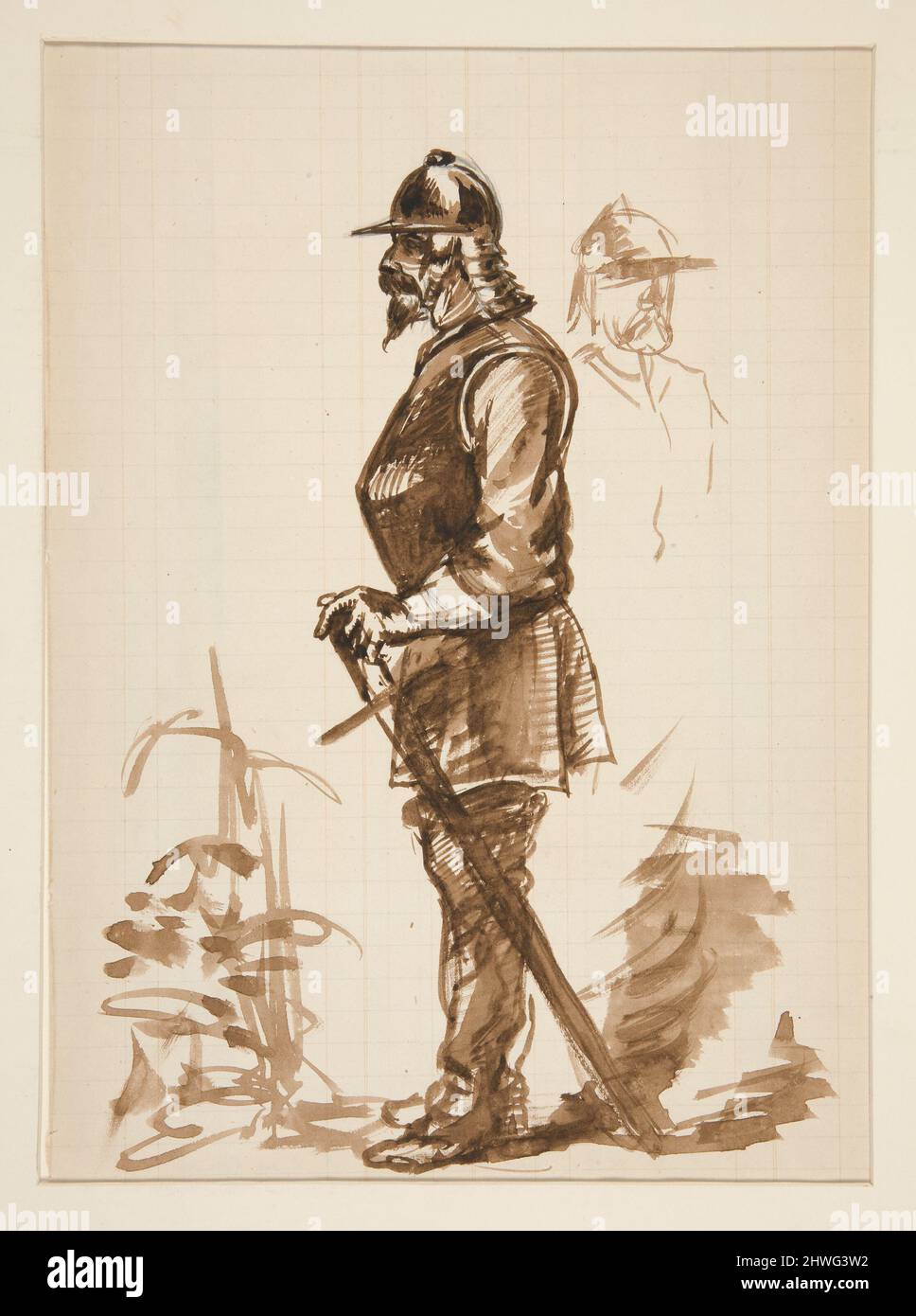 Sketch for “Endicott Cutting the Cross from the King’s Banner”. Artist ...