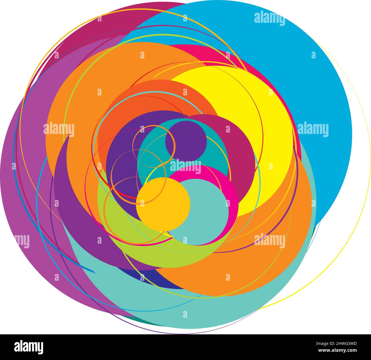 Abstract, artistic random, colorful concentric, radial, radiating ...