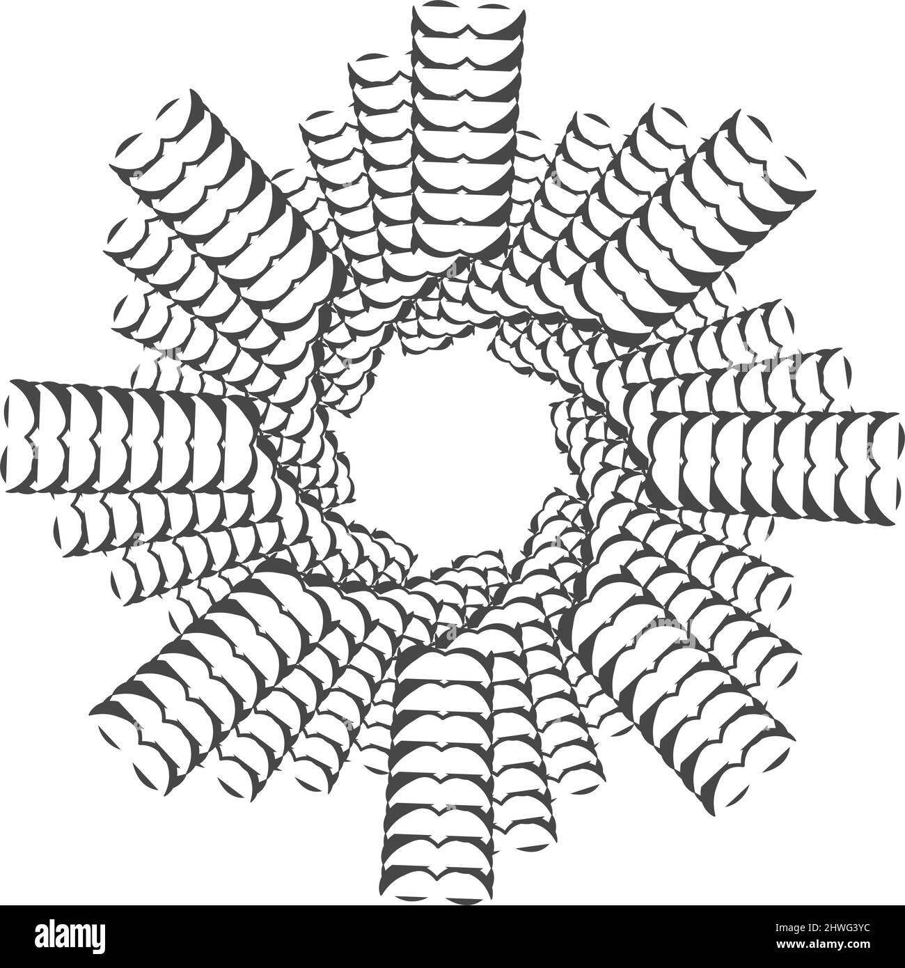 Abstract geometric black and white vector illustration - stock vector ...