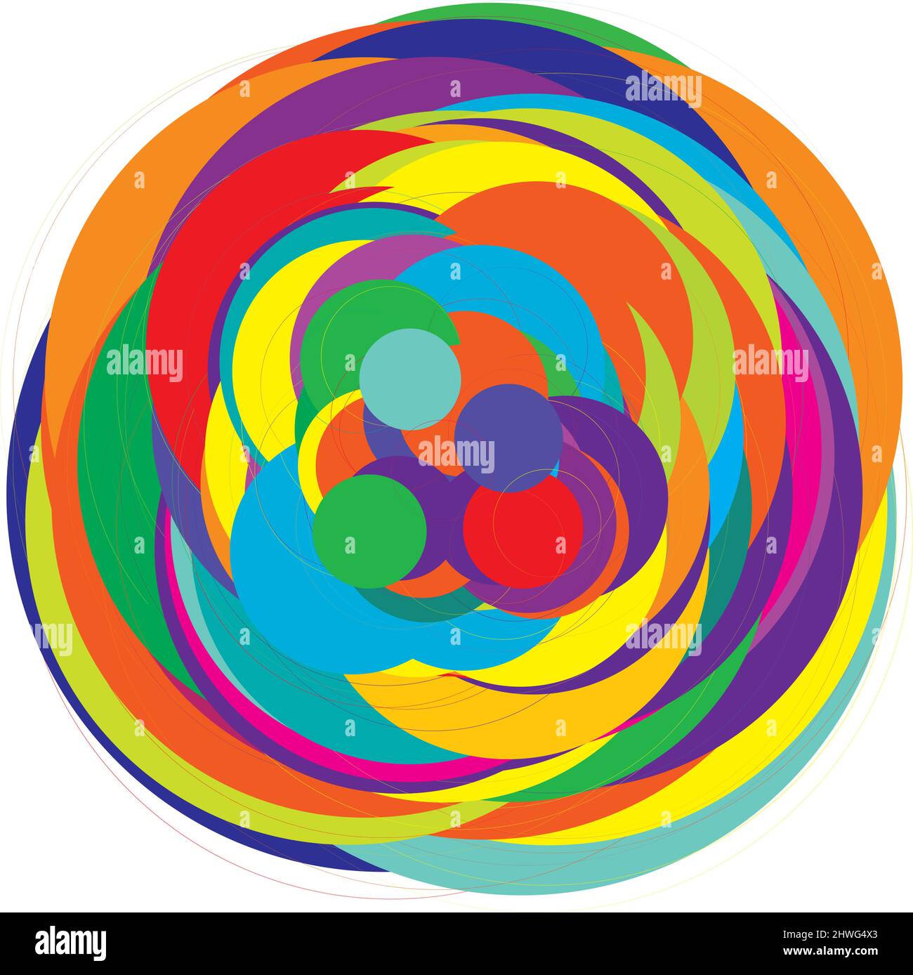 Abstract, artistic random, colorful concentric, radial, radiating ...