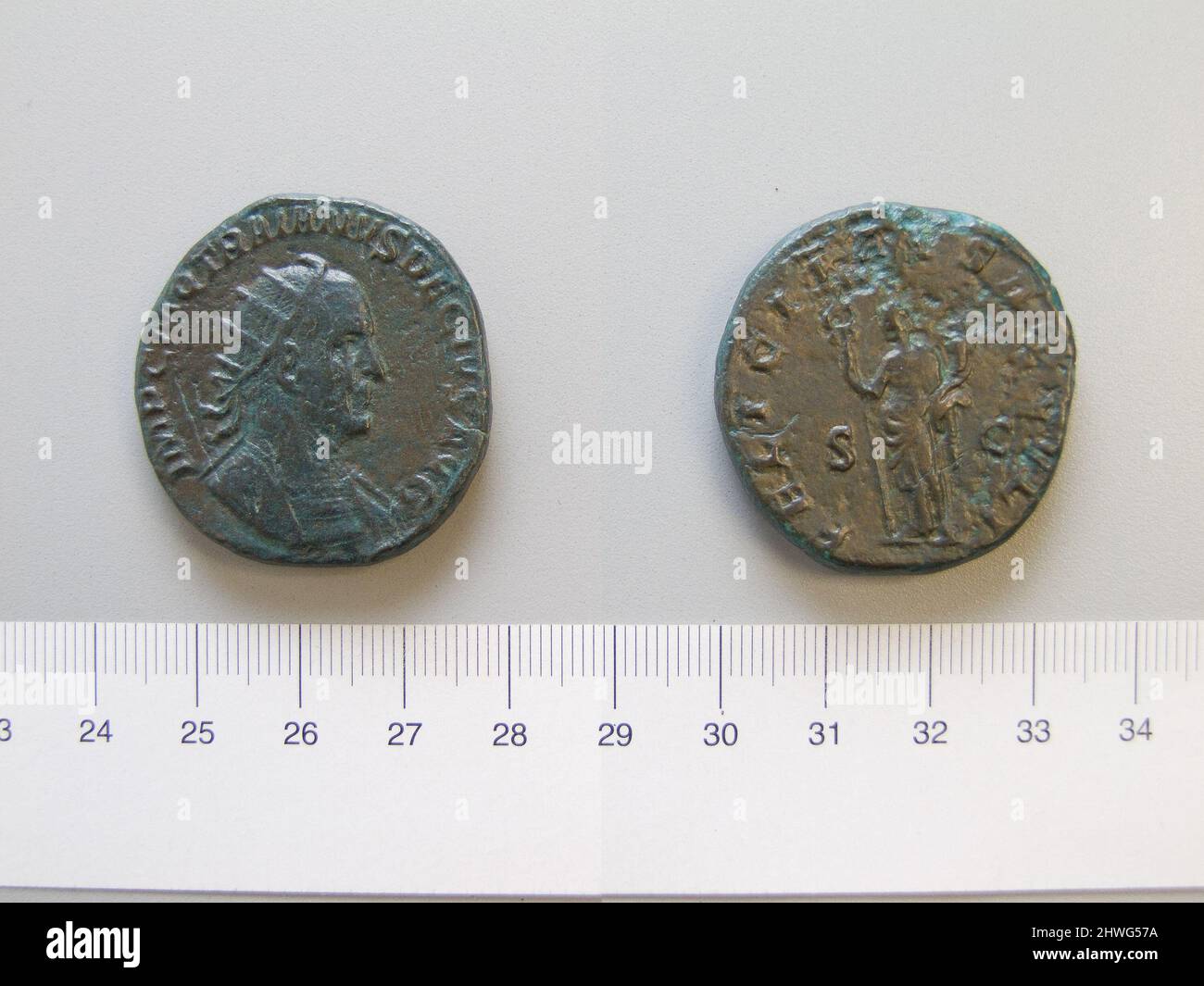Double Sestertius of Trajan Decius, Emperor of Rome from Rome. Ruler ...
