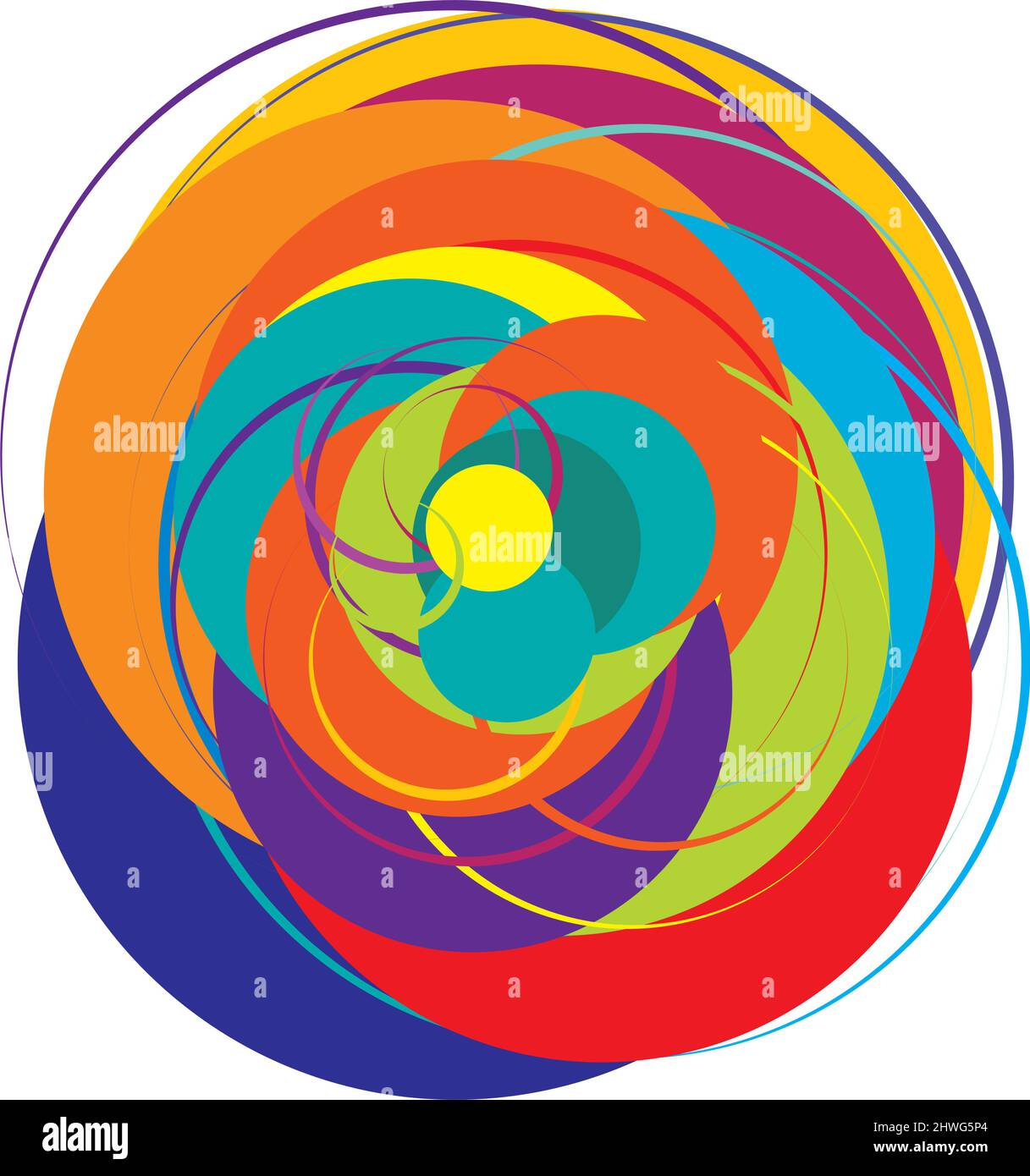 Abstract, artistic random, colorful concentric, radial, radiating ...