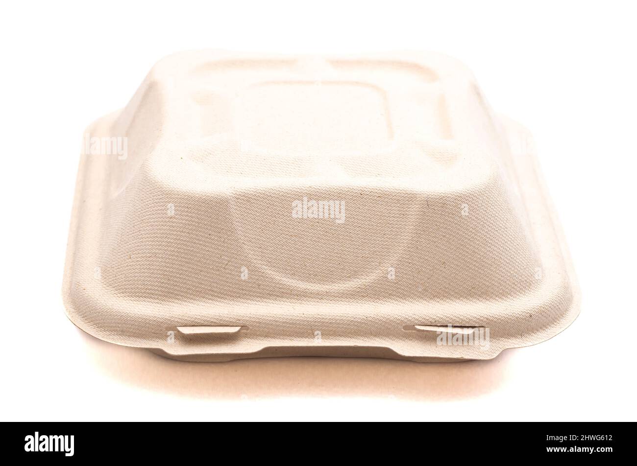 Closed Cardboard Take Out Box Isolated on a White Background Stock ...