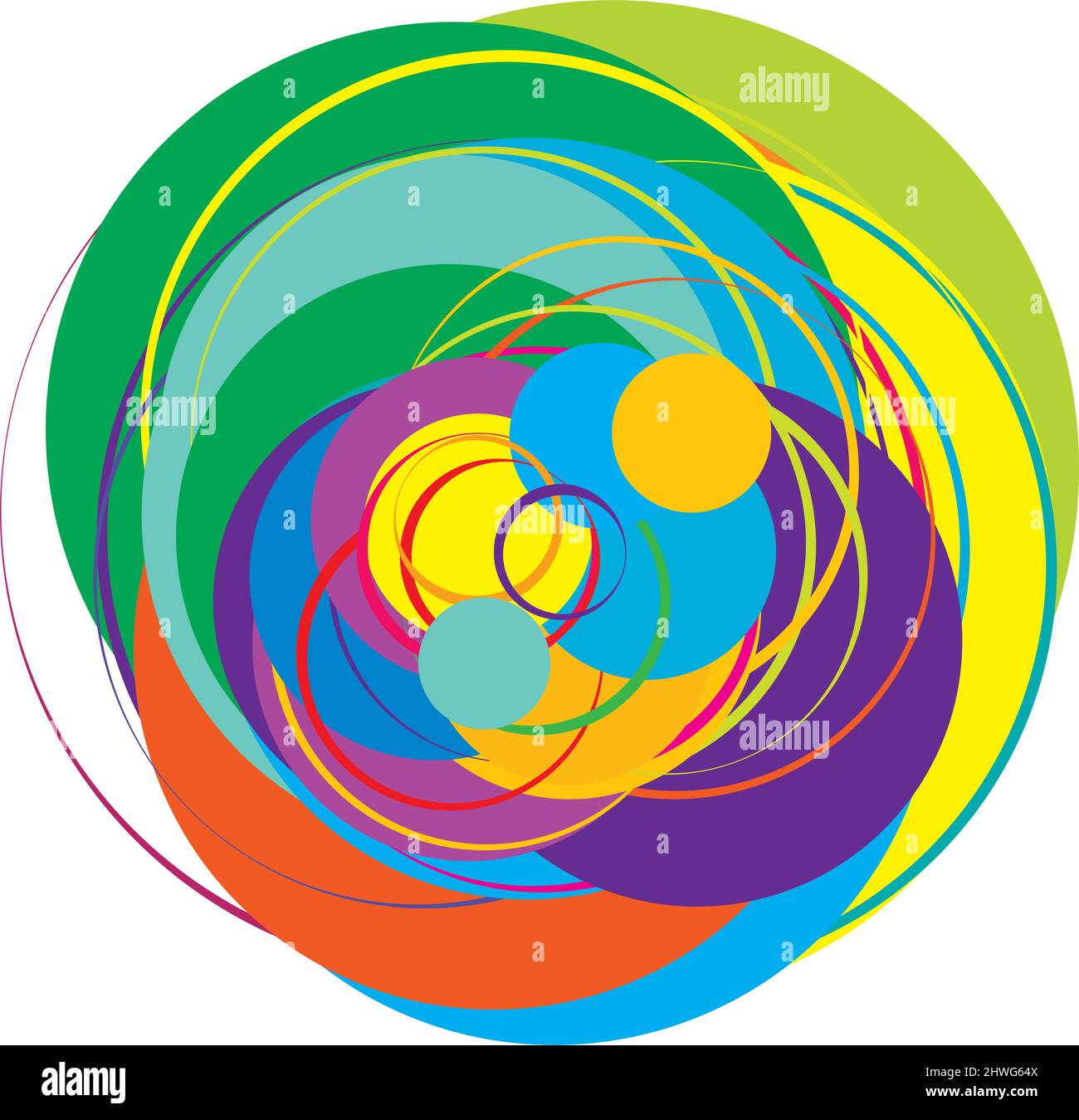 Abstract, artistic random, colorful concentric, radial, radiating ...
