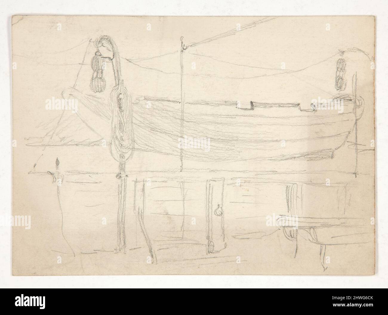 Sketch of a boat in dry dock. Artist: Edwin Austin Abbey, American ...