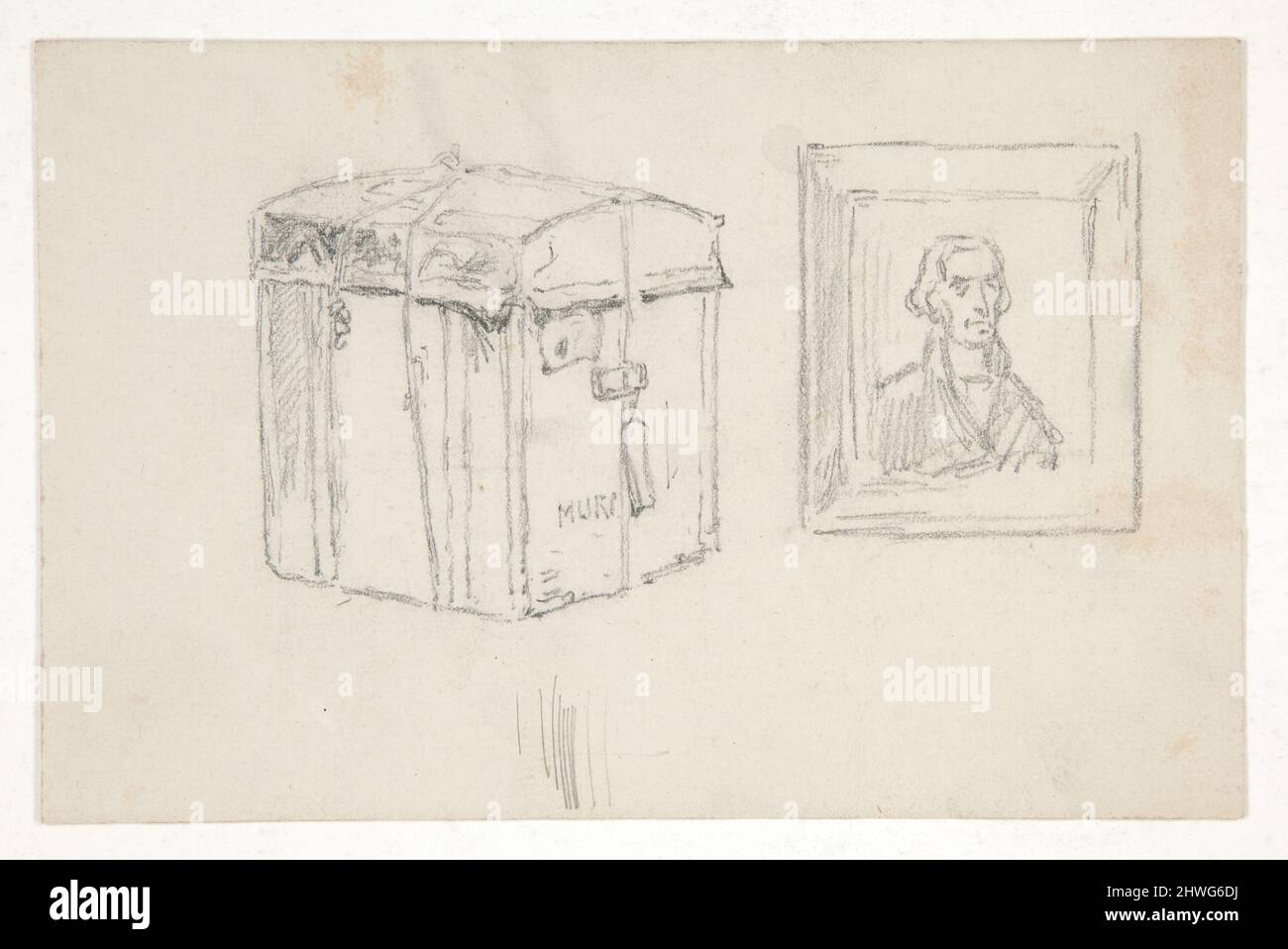 Sketch of a trunk, a portrait. Artist: Edwin Austin Abbey, American ...