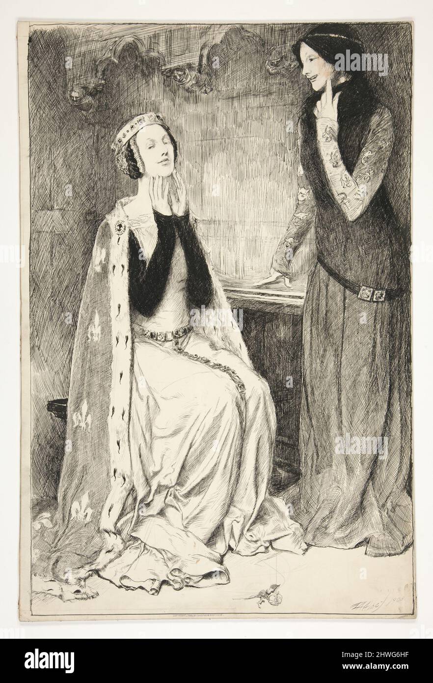 Katherine and Alice - Act III, Scene V, King Henry V. Artist: Edwin ...