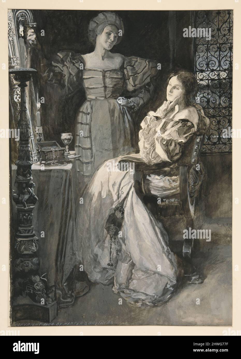 Desdemona and Emilia - Act IV, Scene III, Othello. Artist: Edwin Austin ...