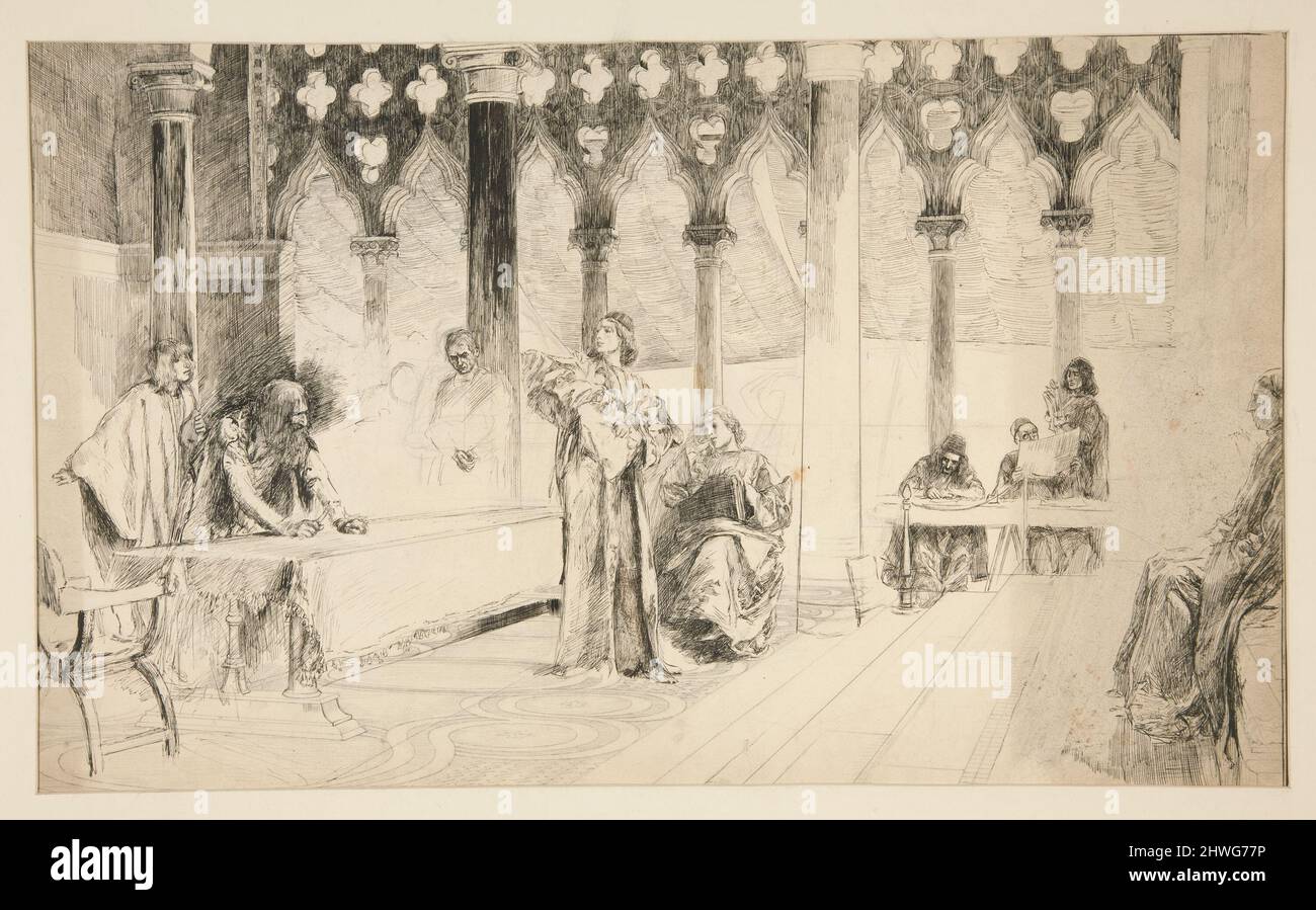 Trial Scene, from Merchant of Venice. Artist: Edwin Austin Abbey ...