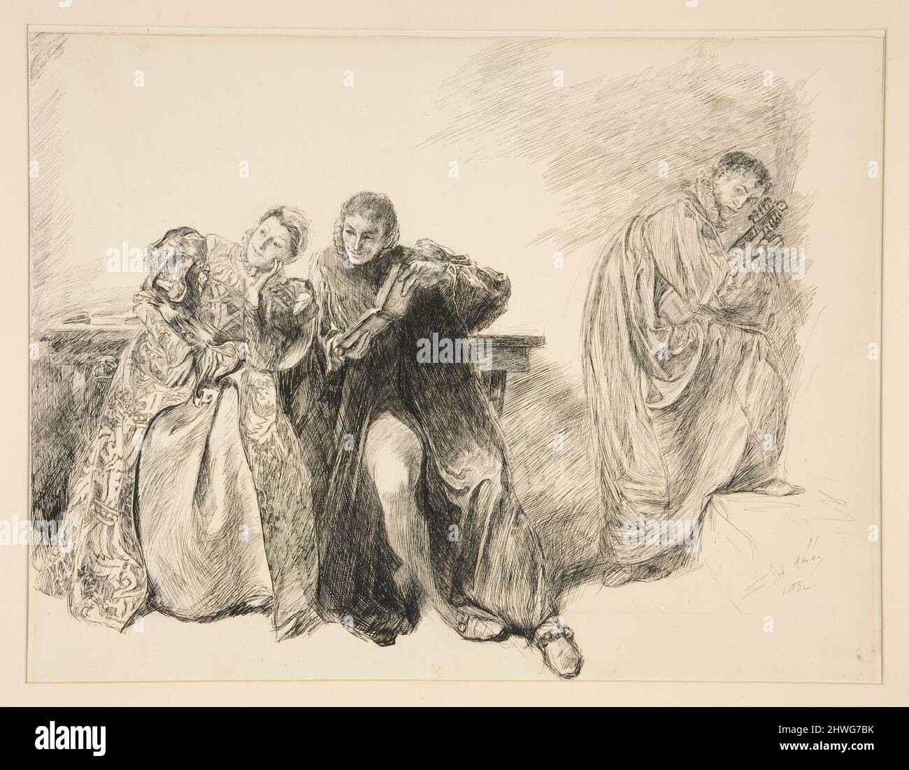 Bianca and Lucentio, from Act III, Scene i, Taming of the Shrew. Artist ...