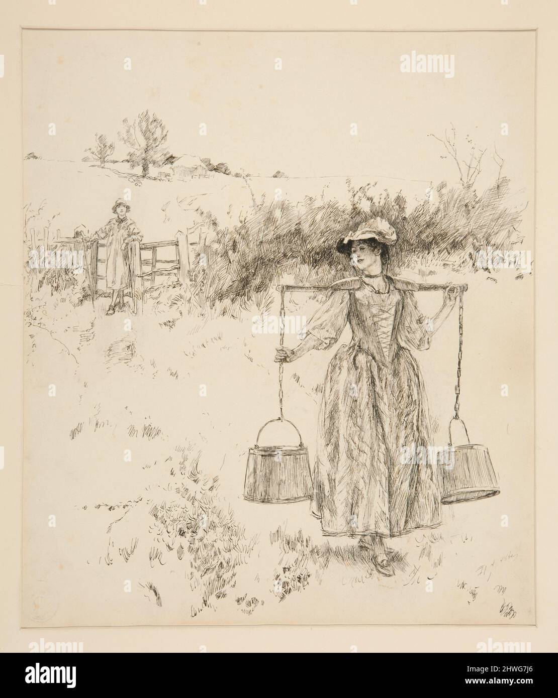 “The swain responsive as the milkmaid sung,” illustration to Oliver ...