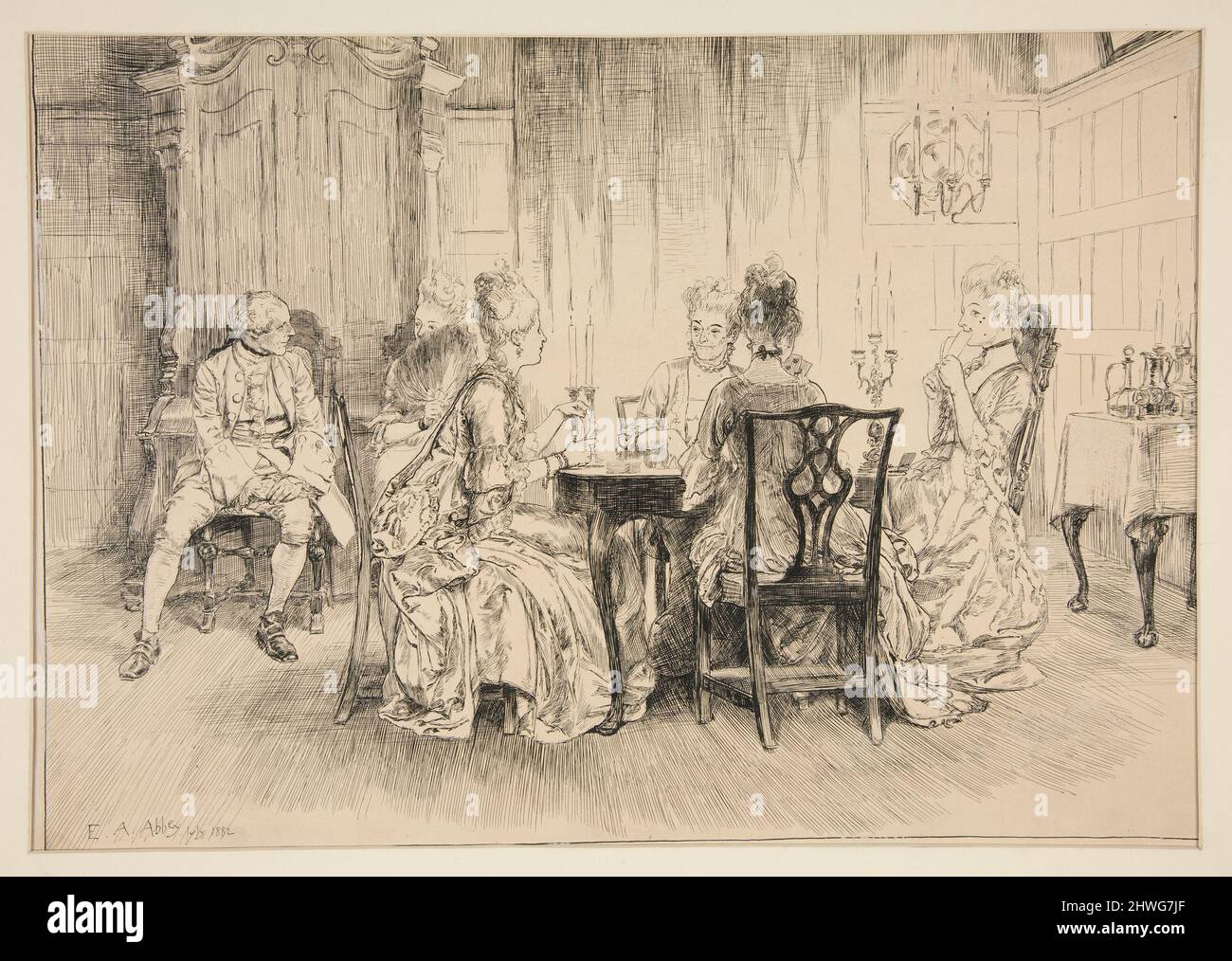 Dining Scene - illustration for Austin Dobson’s Ladies of Saint James ...