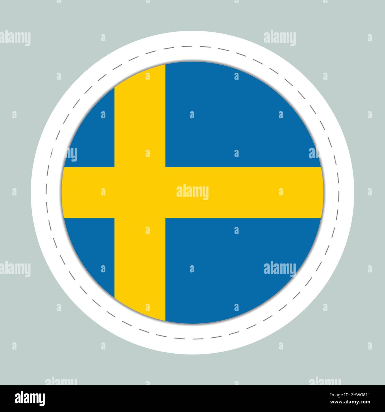 Sticker ball with flag of Sweden. Round sphere, template icon. Swedish ...